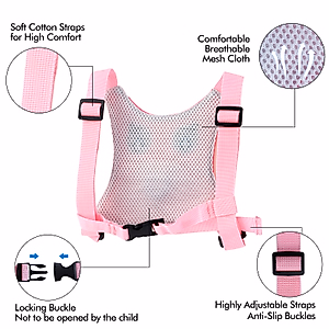 Baby Anti Lost Safety Walking Harness Toddler Safety Leash for Babies and Kids Boys and Girls - Pink