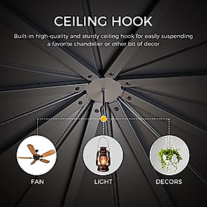 EROMMY 15' x 15' Hardtop Gazebo, Outdoor Wood Looking Aluminum Octagon Wood Grain Gazebos with Galvanized Steel Roof for Patio, Backyard, Deck and Lawns