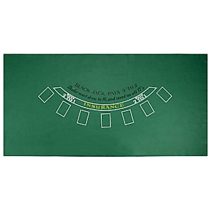 GSE Double Sided 36" x 72" Casino Blackjack and Texas Hold'em Tabletop Felt Layout Mat (Blackjack/Texas Hold'em Layout Mat)