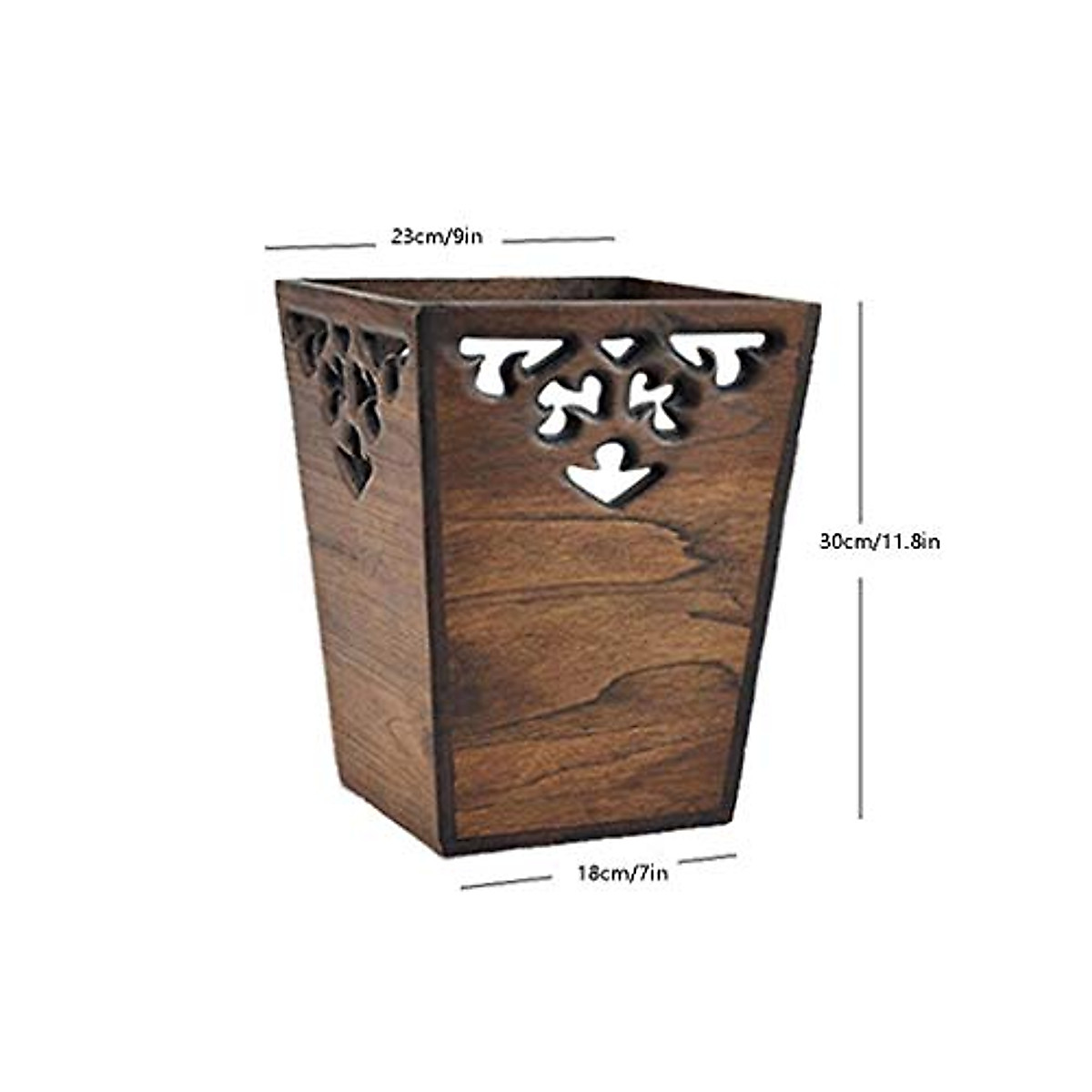 LEGU Trash cans Teak Trash Can, Durable Multifunction Garbage Can Waste Basket for Bathroom, Bedroom, Office and More 10L/2. 6 Gal Garbage Cans (Color : Auspicious)