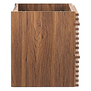 Modway Render 24" Wall-Mount Bathroom Vanity Cabinet in Walnut - Sink Basin Not Included