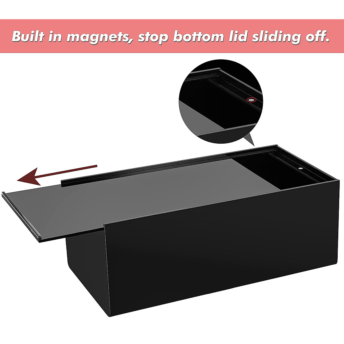 Kamehame Tissue Box Cover Rectangle Acrylic Tissue Holder 10.2x5.5x3.9 Inch Black Dryer Sheet Holder Container Tissue Dispenser for Home Bathroom Kitchen and Office