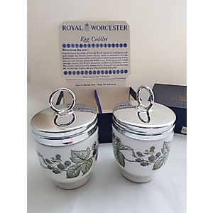 Royal Worcester Egg Coddler Pair Lavinia Berries Pattern