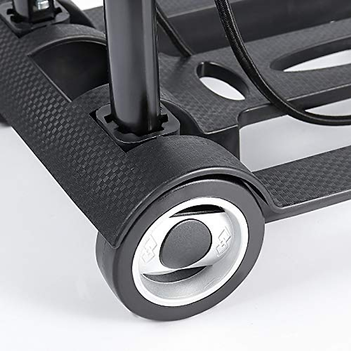 ZOENHOU 25KG 55Lbs Black Folding Hand Truck, Solid Construction Utility Cart, 2 Wheels Luggage Cart with 1 Roll Bungee Cord and 1 Pack Storage Pouch Compact, for Backpack, Travel, Office