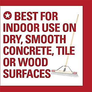 Harper 2224P1 Premium Indoor Smooth-Surface Hardwood 24 in. Push Broom, Brown