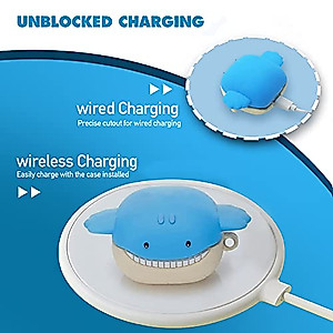 Cute Case for Samsung Galaxy Buds 2 Pro Case 2022/Galaxy Buds Pro Case 2021/Galaxy Buds 2 Case 2021/Galaxy Buds Live Case 2020,Anime Cartoon Fun Samsung Earbuds Protective Case Cover (Blue Whale)