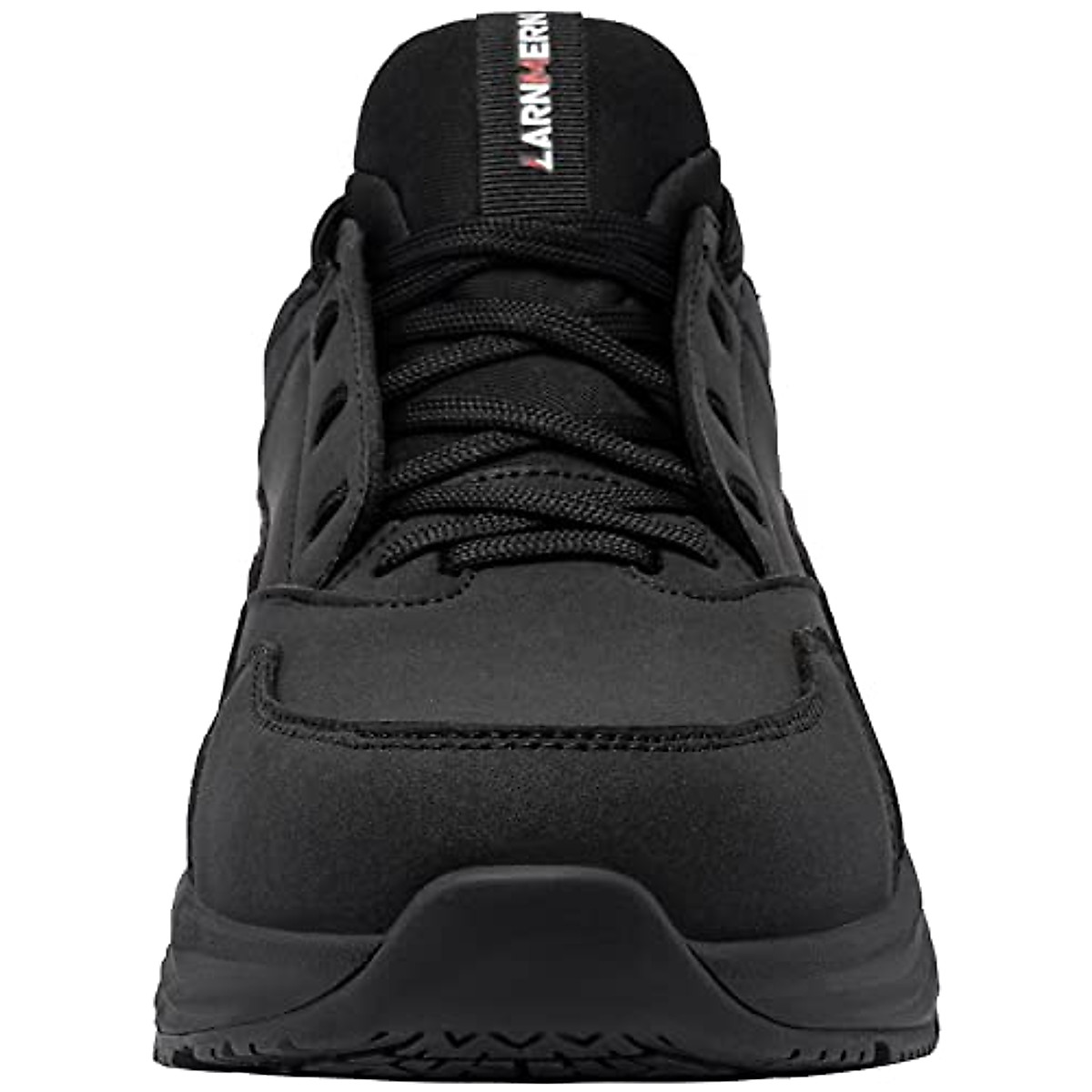 LARNMERN Non Slip Work Shoes for Men Fashion Walking Sneakers Kitchen Chef Shoe Waterproof Food Service Restaurant Slip Resistant Comfortable Leather Casual Athletic Tennis Shoes/10.5/Black