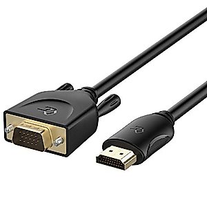 Rankie HDMI to VGA (Male to Male) Cable, Compatible with Computer, Desktop, Laptop, PC, Monitor, Projector, HDTV and More (6 Feet)