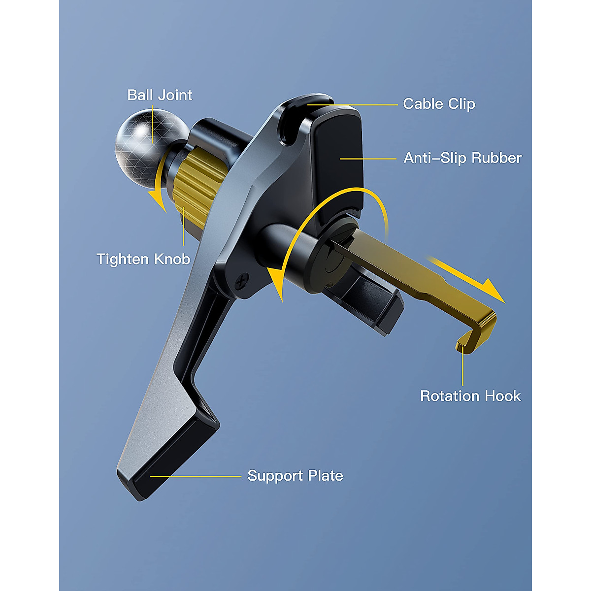 ZEEHOO Universal Air Vent Clip for Car Mount with [ Diameter 0.67 in (17 mm)] Joint Ball, Phone Vent Clip for Most Car Phone Holder & Wireless Car Charger