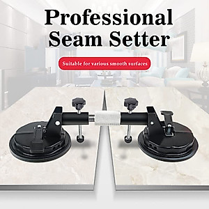 2Pcs Granite Seam Setter, Adjustable Vacuum Suction Cup, Seamless Stone Seam Setter for Seam Joining and Leveling, Professional Countertop Installation Tool for Granite, Stone, Marble, Slab (2Pcs)