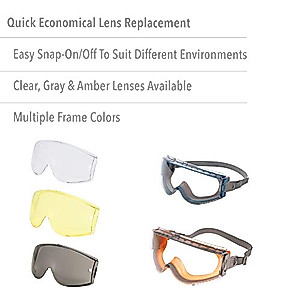 Uvex Honeywell Stealth Safety Goggles with Clear Uvextreme Anti-Fog Lens, Gray Body & Neoprene Headband (S3960C), Universal