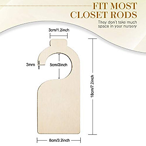 Blank Clothing Rack Divider Wooden Closet Size Divider Baby Closet Blank Organizers Hanger separators Hanging Closet Dividers with Marker Pen for Home Nursery Baby Clothes (15 Pieces)