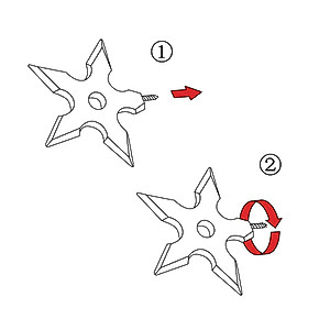 PRATIQUE Ninja Coat Hooks 2 Pack, Darts Star Wall Mounted Hooks, Stainless Steel Clothes Hats Hanger Holder (Steel Ninja)