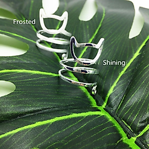 Helen de Lete Innovative Lovely Cat Kitty Sterling Silver Ring (Large Size) 4G Sterling Silver, Updated Version