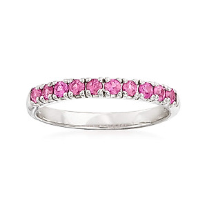 Ross-Simons 0.50 ct. t.w. Pink Sapphire Ring in Sterling Silver. Size 5
