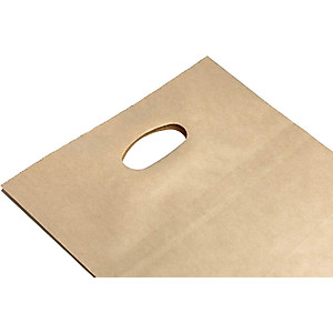 PTP BAGS Natural 11" x 6" x 11" Die Cut Tote Bags [Pack of 50] Kraft Paper Gift, Food Service Bags