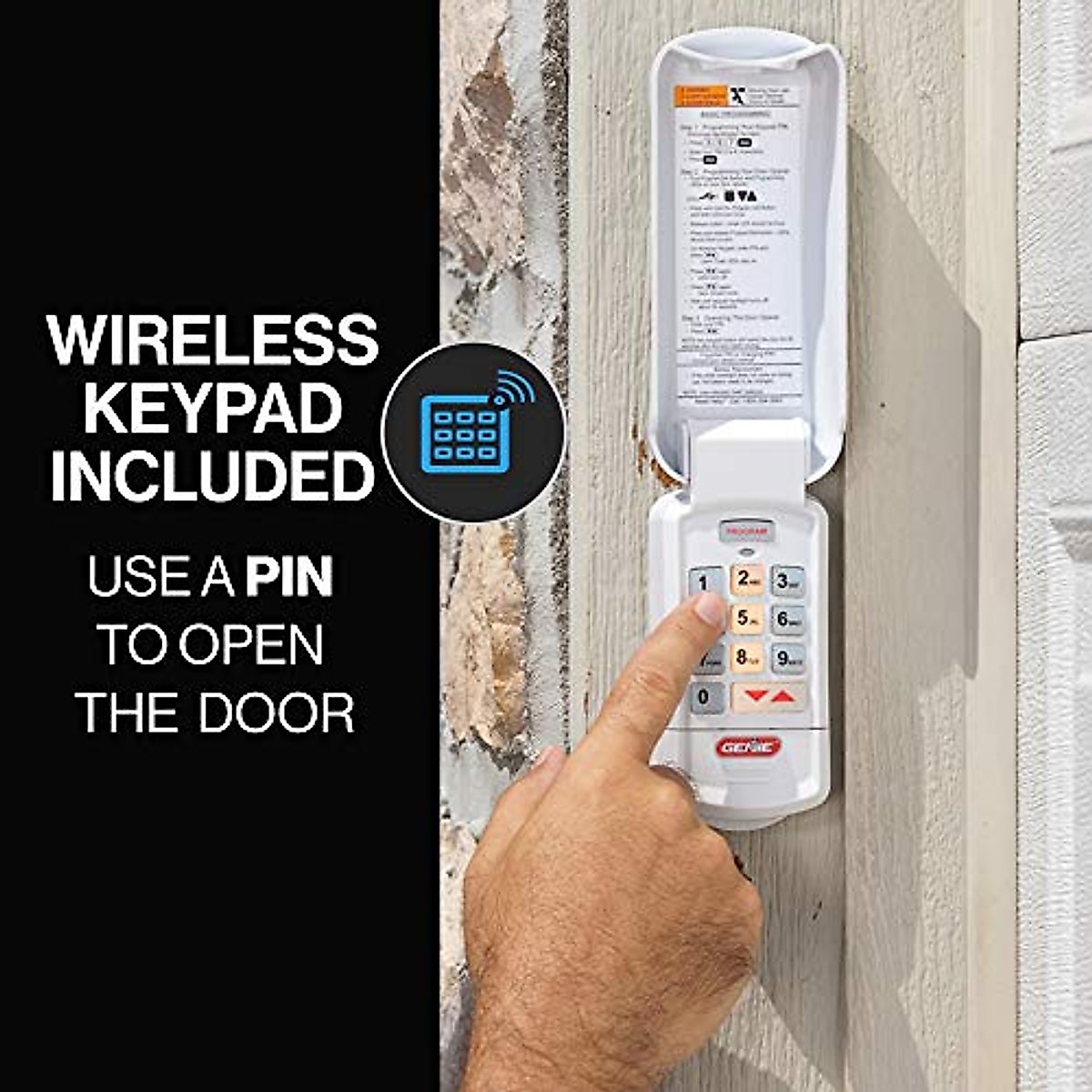 Genie QuietLift Connect – WiFi Smart Garage Door Opener with Added Wireless Keypad, ¾ HPC Smart Belt Drive – Compatible with Alexa and Google Assistant, Model 3053-TKV