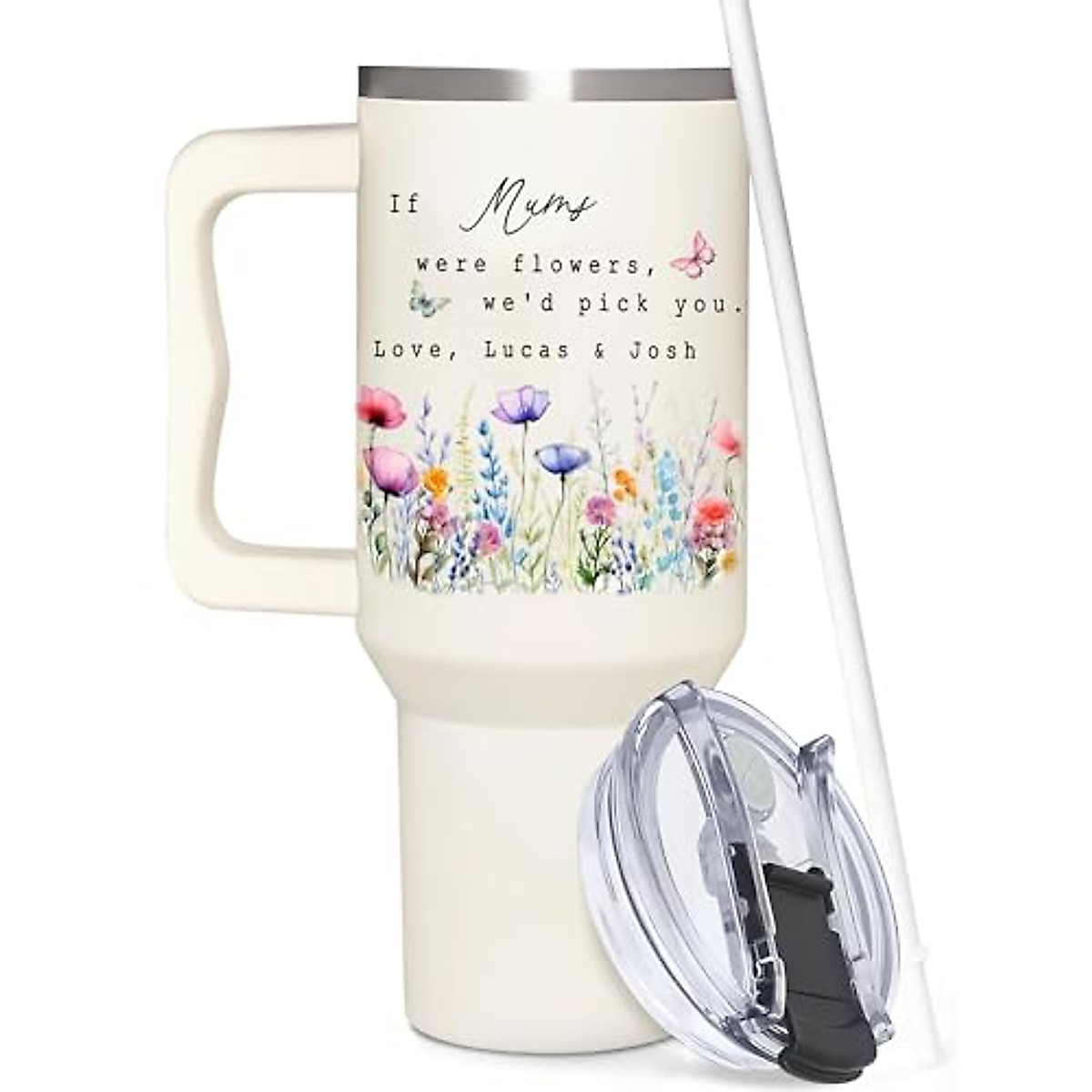 Personalized Custom Mama Tumbler, Mama Tumblers With Handle And Straw, Mothers Day Tumbler Gifts, Mommy Cups, Inspirational Mom Mug, Gifts For Moms