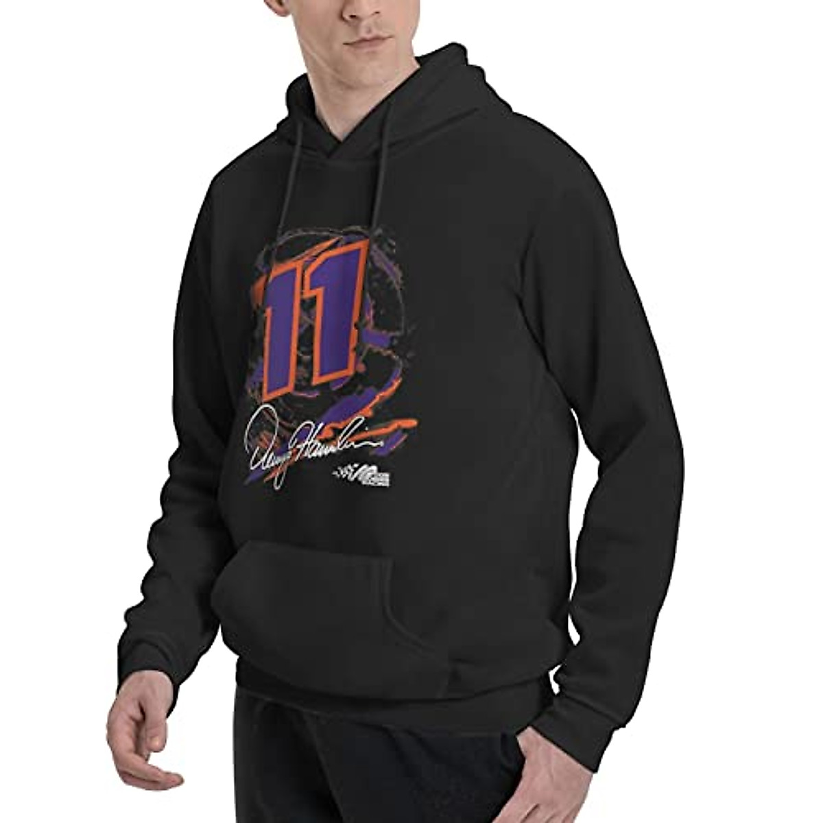 ASFRSH Denny Hamlin 11 Men's Pullover Hoodie Sweatshirt T-Shirt Hooded Sportswear Tracksuit Long Sleeve Casual with Pocket Black