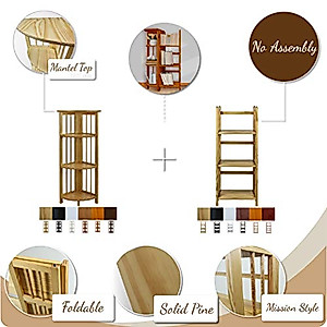 Casual Home 4-Shelf Corner Folding Bookcase, White (New)