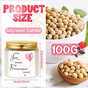 MTLEE 1 Year, 1st, One Year, First Anniversary Candle Gift for Him Her Valentine's Day Couple Happy Anniversary Present Lavender Scented Candle for Wedding Boyfriend Girlfriend Husband Wife