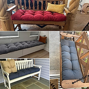 Custom Bench Cushions,4" Thick Non-Slip Tufted Bench Cushion for Indoor Furniture,Outdoor Swing seat Cushions,Memory Foam Bench Seat Cushions,Water Resistant,Piano Garden Patio Pads