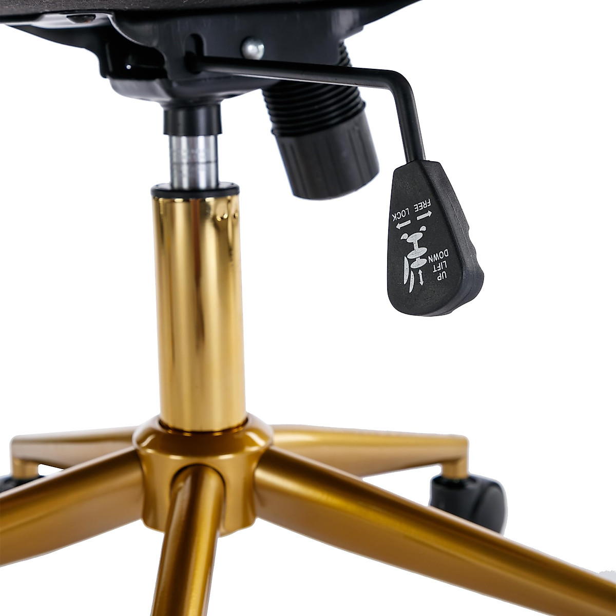 cayglow Velvet Office Desk Chair Comfy with Gold Base, Comfortable Makeup Chairs for Vanity with Back and Wheels,Button Tufted Armchair Swivel Rolling Chair,for Girls Women Study Bedroom,Beige