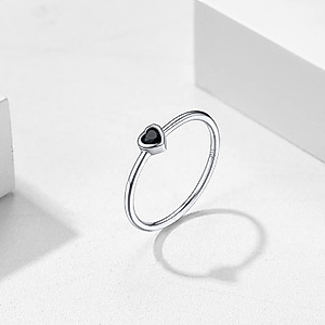 Silver Wedding Band for Woman Heart Cubic Zirconia Jewelry