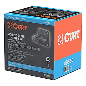 CURT 48560 Black Steel Pintle Hitch Lunette Ring 3-Inch ID, 60,000 lbs, 4-1/2-Inch Bolt Pattern