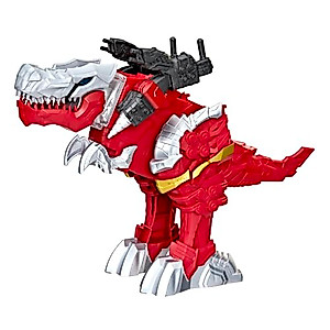 Power Rangers Battle Attackers Dino Fury T-Rex Champion Zord Electronic Action Figure Toy for Kids Ages 4 and Up with Lights and Sounds
