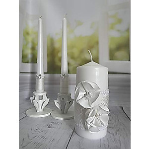 Magik Life Unity Candle Set for Wedding - Wedding décor - Decorative Candles Pillar - 6 Inch Pillar and 2 10 Inch Tapers - Unity Candle
