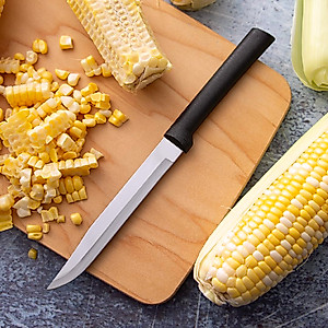 Rada Cutlery Utility Steak Knife Blade With Stainless Steel Resin, Made in the USA, 8-5/8 Inches, Black Handle