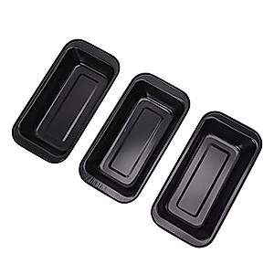 Rectangular Baking Box, Baking Bread Pan Reusable and Durable Uniform Air Flow 3PCS Black Carbon Steel High Temperature Resistant for Home Kitchen