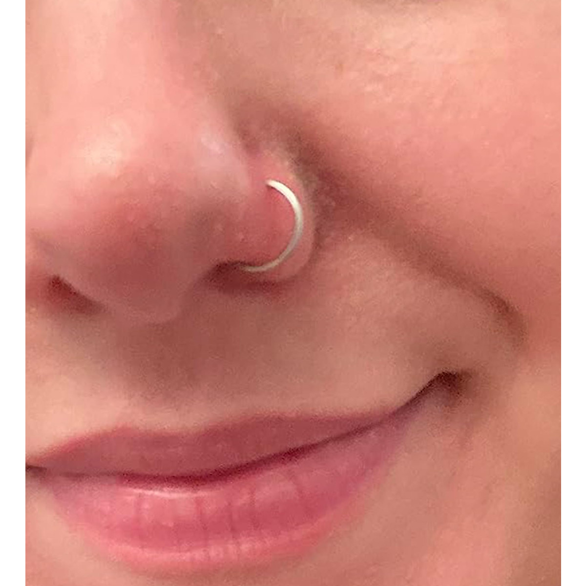 MODRSA Nose Rings 16gauge L Shape Nose Studs Nose Screw Surgical Stainless Steel Thick C Shape Nose Ring Hoop High Nostril Nose Piercing Jewelry for Women Men