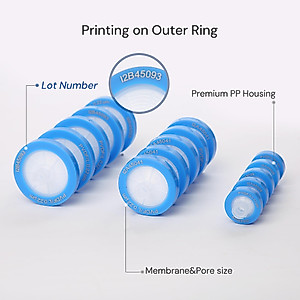COBETTER 100 Pack PVDF Syringe Filter Lab Filters 0.22μm Pore Size 13mm Diameter Hydrophilic Filtration Non-sterile Blue
