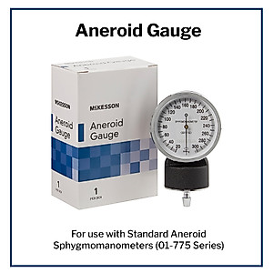McKesson Blood Pressure Gauge for Standard Aneroid Sphygmomanometers, 300mmHg, No-Pin Stop, 1 Count