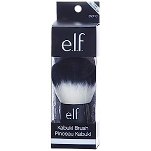 e.l.f., Kabuki Face Brush, Synthetic Haired, Versatile, Compact, Applies Bronzer, Powder, or Highlighter, Soft, Absorbent, Wet or Dry Product, Compact, Travel-Size, 0.64 Oz