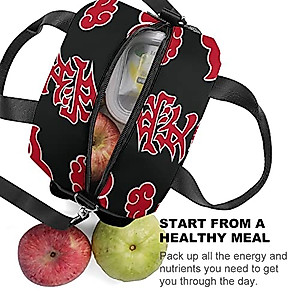 YSkyCaps Love Red Cloud Anime Insulated Lunch Bag Reusable Lunch Box For Kids HandBag with Adjustable Shoulder Strap Warmer Cooler For School Office Hiking, 25.5x22.5x16.5cm(10x8.9x6.5inch)