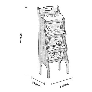 Magazine & Newspaper Baskets Shelf Storage Rack Shelf Wall Shelf Book Magazine Rack Newspaper Storage Rack Album Data Solid Wood Wall Storage Rack Floor Magazine Rack Shelf Baskets