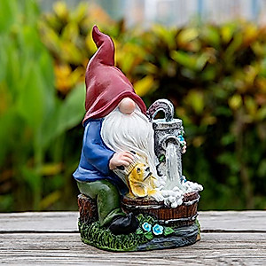 Garden Gnomes Statues Knomes Figurines Large Funny Outdoor Decor Clearance with Solar Lights for Outside Patio Yard Lawn Porch Christmas Art Decoration Ornament Housewarming Gifts