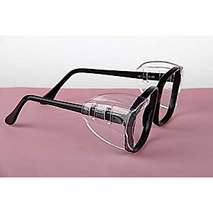 FasHuby Hub’s Gadget 12 Pairs Safety Eye Glasses Side Shields, Slip On Clear Side Shield for Safety Glasses- Fits Small to Medium Eyeglasses