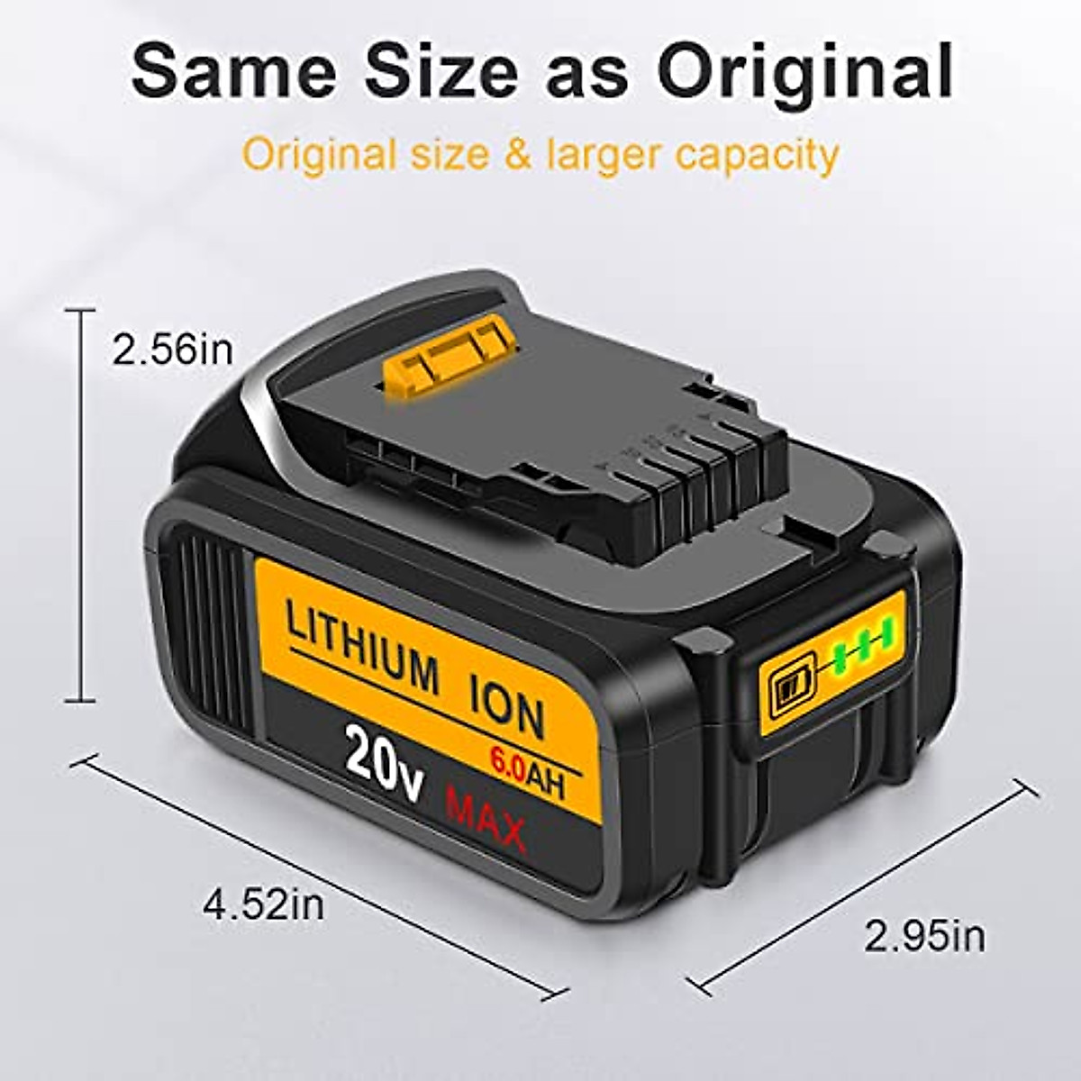 Replacement for Dewalt 20V 6.0Ah Battery Compatible with Dewalt 20V Cordless Power Tools (4Packs)