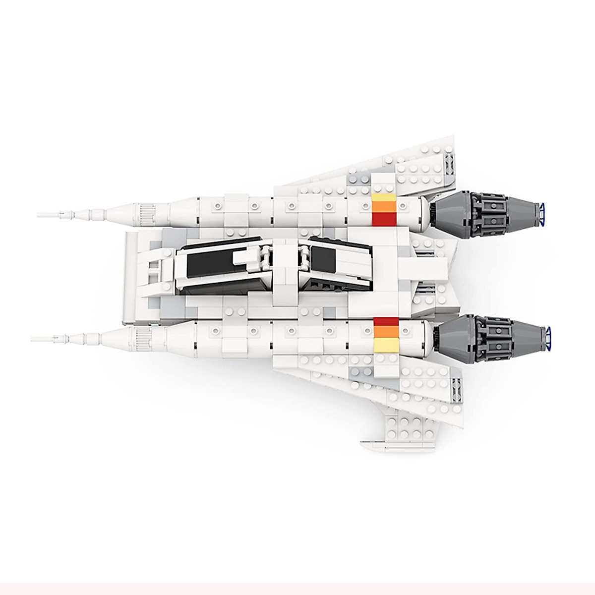 WANZPITS MOC- 48610 Buck Rogers Space Starfighter Ship Model Building Blocks Classic Spaceship Military Weapon Battleship Building Kit Boy Toy Gift,548pcs