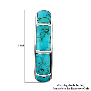 Shop LC Santa Fe Style 925 Sterling Silver Turquoise J- Hoop Earrings Engagement Women Boho Western Birthday Gifts for Women