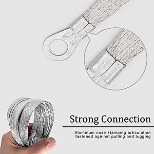 HAOBO 5PCS Universal Automotive Ground Straps, Ground Wire, 3pcs 10" x1/2" & 2pcs 13" x1/2" Tinned Copper Vehicle Grounding Cable Straps, Flat Braided Copper Ground Strap Fit for Most Vehicles