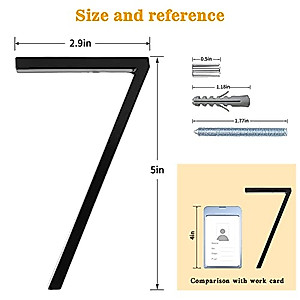 5" Floating Stainless Steel Address House Number, Modern Metal Anti-Rust House Numbers with Nail Kits for Door Garden Mailbox Decor Visibility Signage (3)