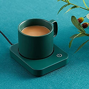 Mug Warmer for Desk, Coffee Mug Warmer with Auto Shut Off, ANBANGLIN Coffee Warmer for Coffee Milk Tea, Candle Wax Cup Warmer Heating Plate (Green-NO Mug)