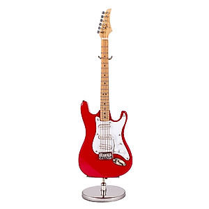 Broadway Gifts Co. Red Electric Guitar with Case and Stand Replica Miniature Figurine 7 Inch New