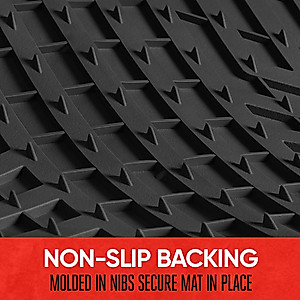 Motor Trend FlexToughXL Floor Mats for Cars Full Set, All-Weather Rubber Automotive Floor Mats, Waterproof Heavy Duty Car Mats, Flexible Floor Liners for Car Truck Van SUV, Car Floor Mats (Black)