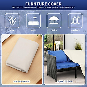 Valita 3-Piece Outdoor PE Rattan Furniture Set Patio Black Wicker Conversation Loveseat Sofa Sectional Couch Royal Blue Cushion